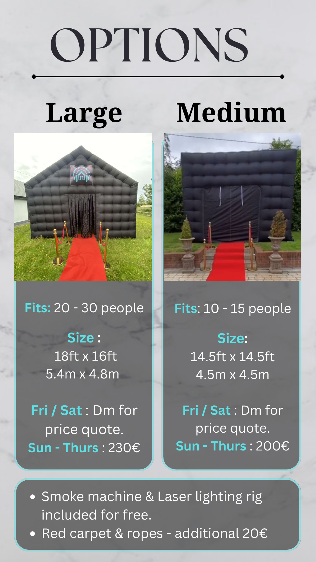 options – Porta Party: Inflatable Nightclubs Dublin (Leinster)